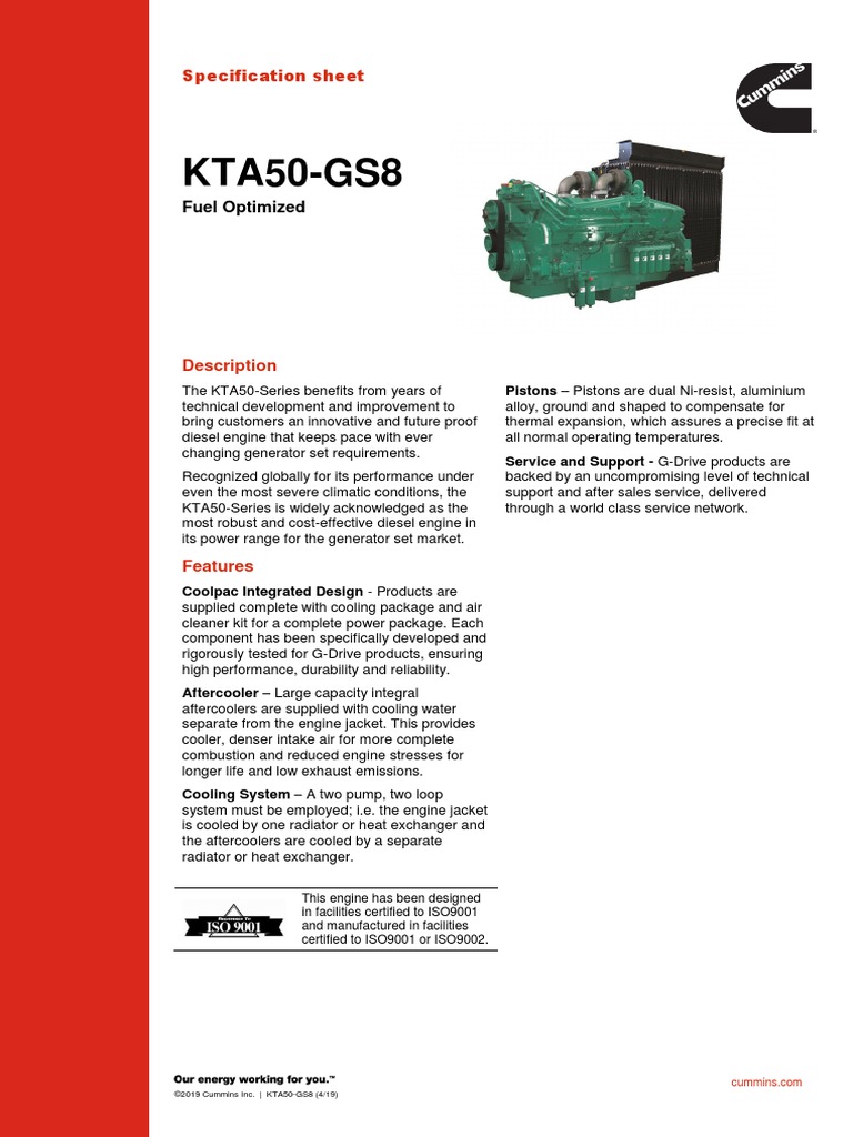 Kta50 GS8 | PDF | Engines | Diesel Engine