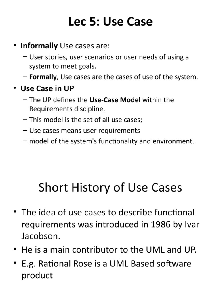 Lec 5 Use Case Modelling | PDF | Use Case | Point Of Sale