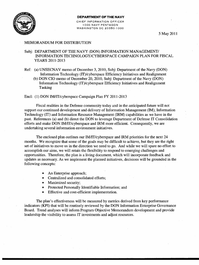 Departmentofthenavy: Chief Information Officer 1000 Navy Pentagon ...