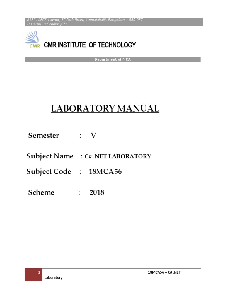 C Net Lab Manual PDF C Sharp Programming Language Class