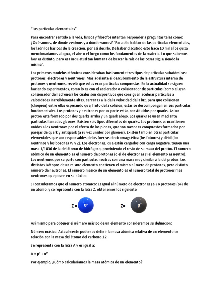 Las Partículas Elementales | PDF | Cuarc | Partícula elemental