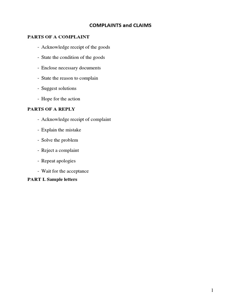 Complaints and Claims: Parts of A Complaint | PDF | Receipt