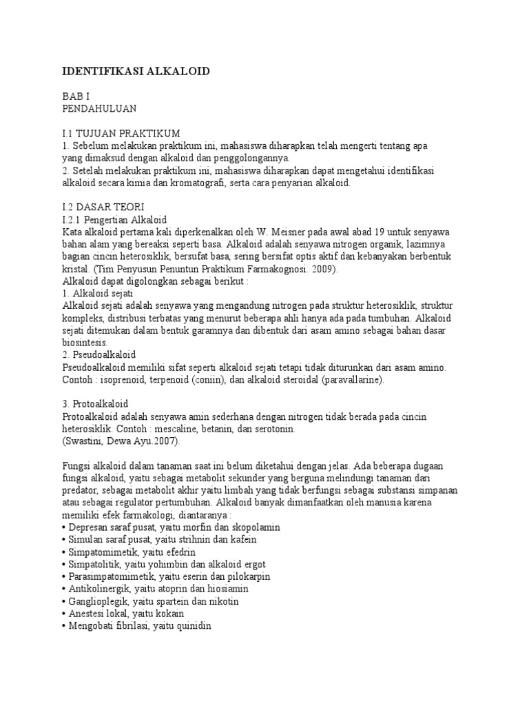 Identifikasi Alkaloid | PDF