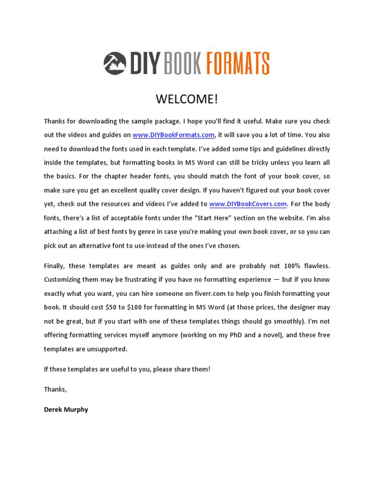 Free MS Word Book Formatting Guide | PDF