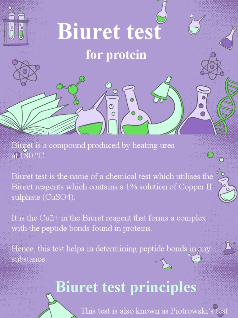 Biuret Test: For Protein | PDF | Chemistry | Chemical Substances