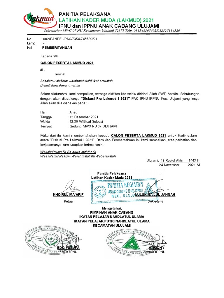 Pemberitahuan DPL | PDF