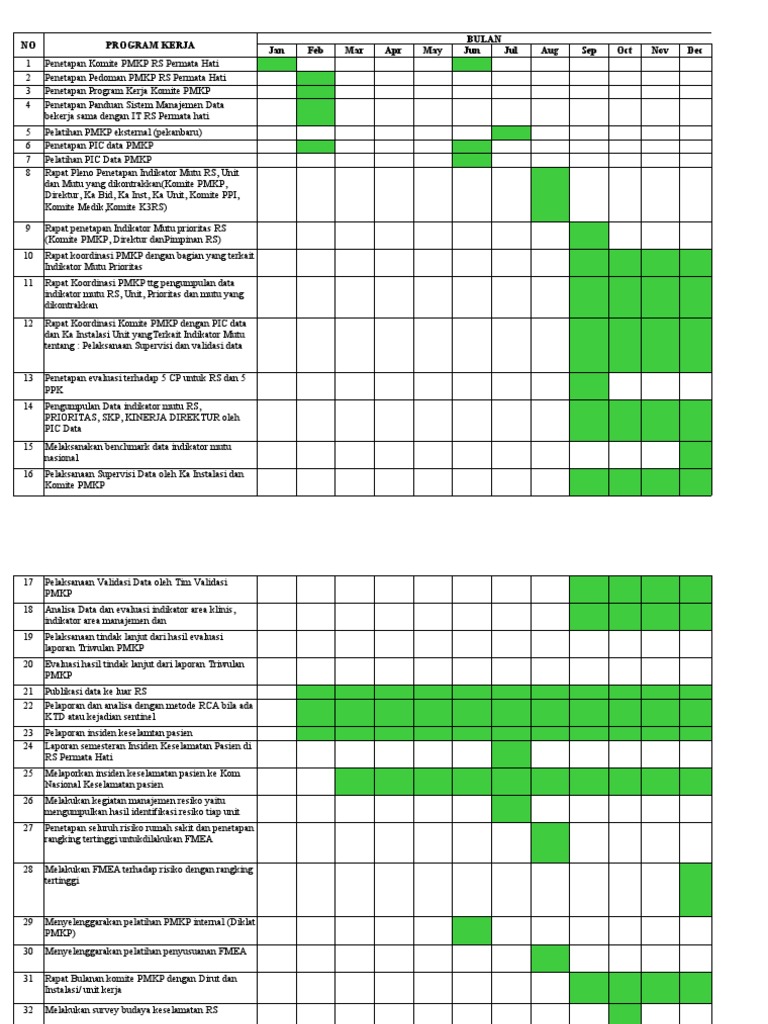 Tabel Program Kerja PMKP Edit | PDF