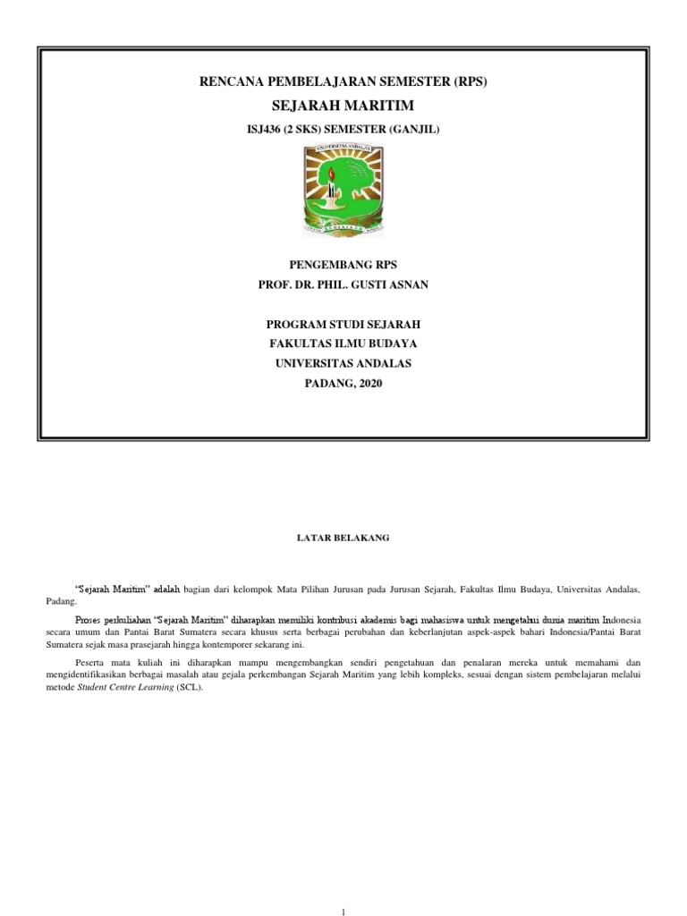 4 RPS - Sejarah Maritim | PDF | Ilmu Sosial