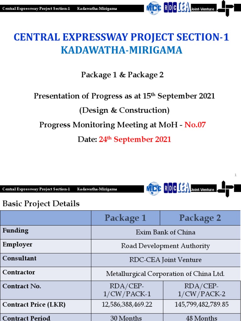 Kadawatha-Mirigama: Central Expressway Project Section-1 | PDF ...