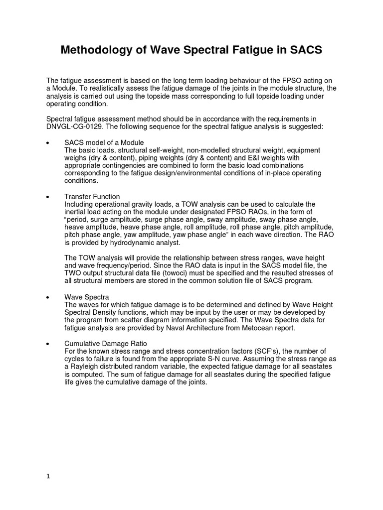 Attachment 3 - Methodology of Wave Spectral Fatigue Analysis | PDF ...