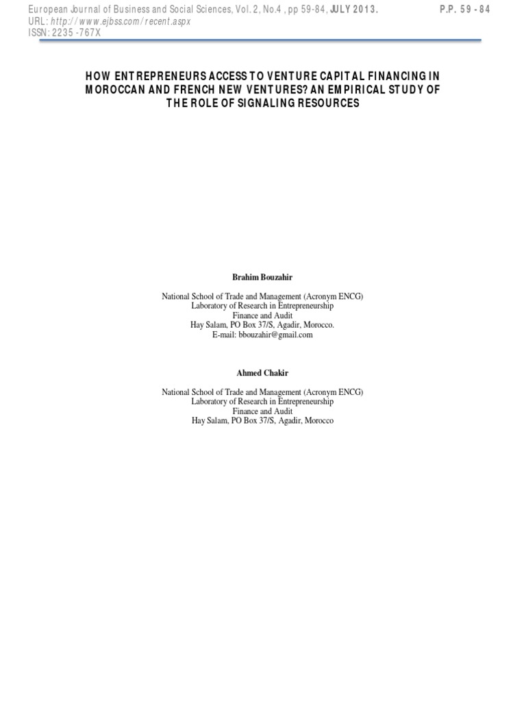 How Entrepreneurs Access To Venture Capi | PDF | Corporate Finance ...