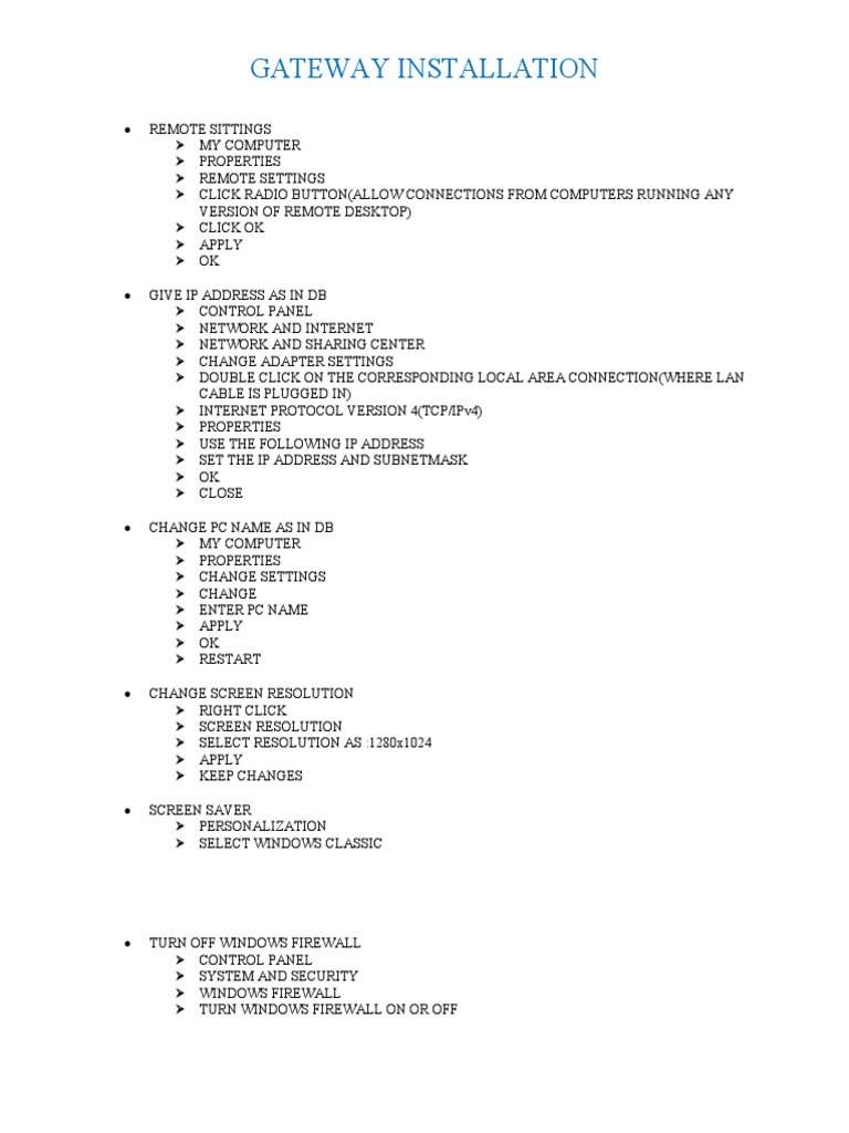 Gateway Installation Guide Pdf Ip Address Gateway
