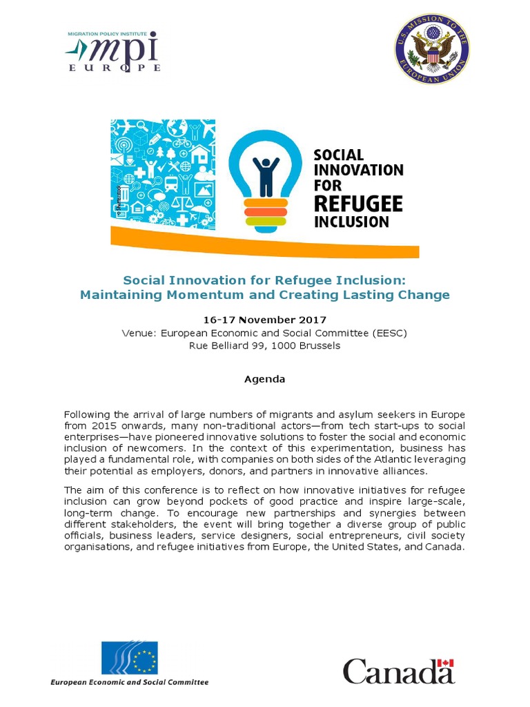 Social Innovation For Refugee Inclusion Agenda 171115 Web | PDF ...