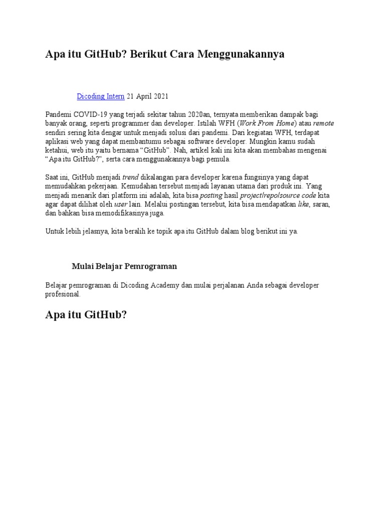Apa Itu GitHub | PDF