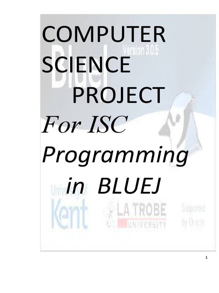 Computer Science Project: For Isc Programming in Bluej | PDF | Subroutine | Parameter (Computer ...
