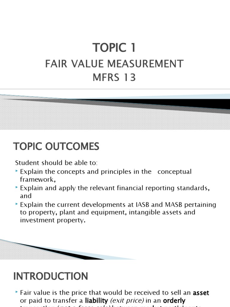 MFRS 13 Fair Value Measurement Guide | PDF | Fair Value | Valuation ...