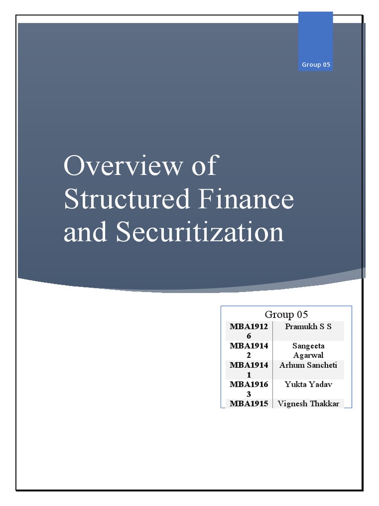 Overview of Structured Finance and Securitization: Group 05 | PDF ...