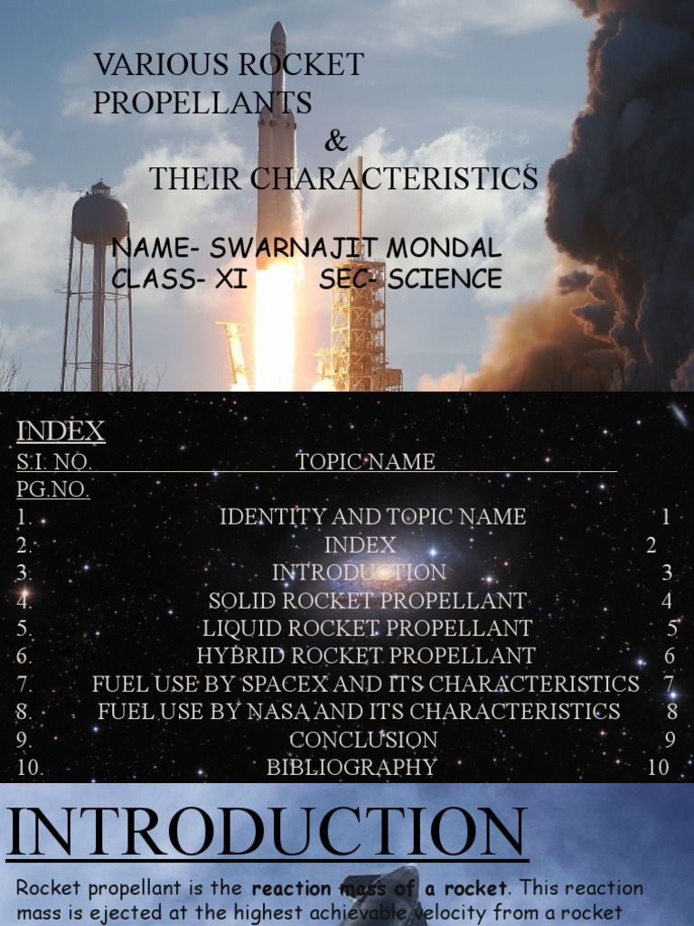 Chemischemistry Project On Various Rocket Propellants and Their ...