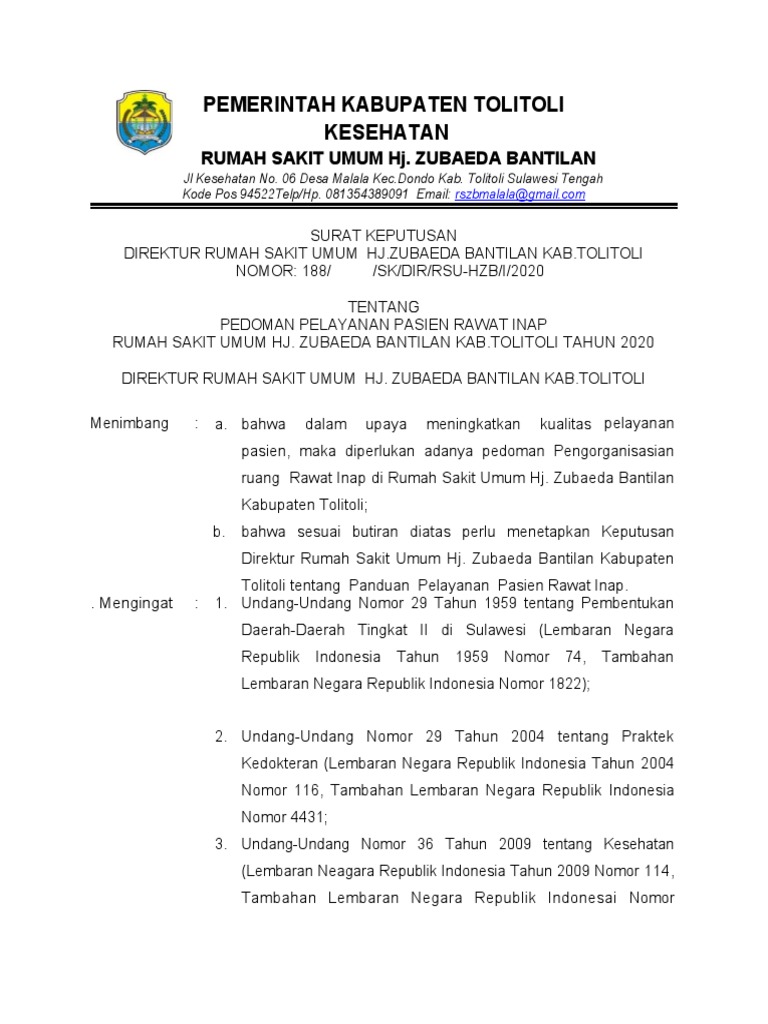 Pemerintah Kabupaten Tolitoli Kesehatan: Rumah Sakit Umum Hj. Zubaeda ...