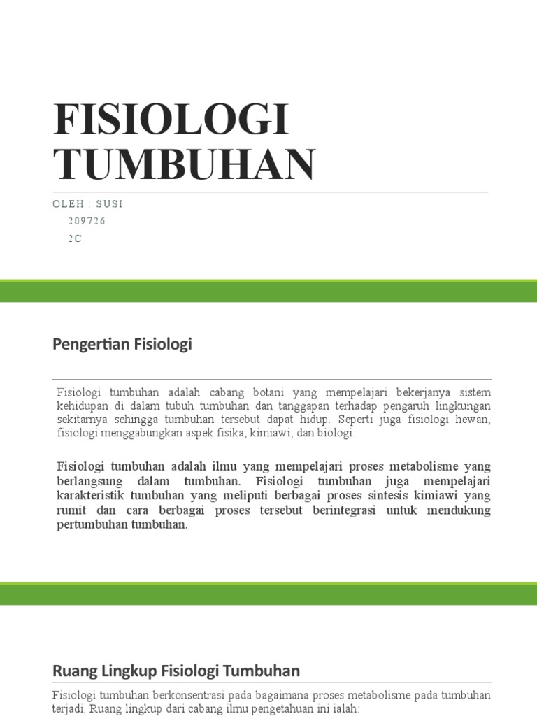 Fisiologi Tumbuhan (Susi-209726-2c) | PDF