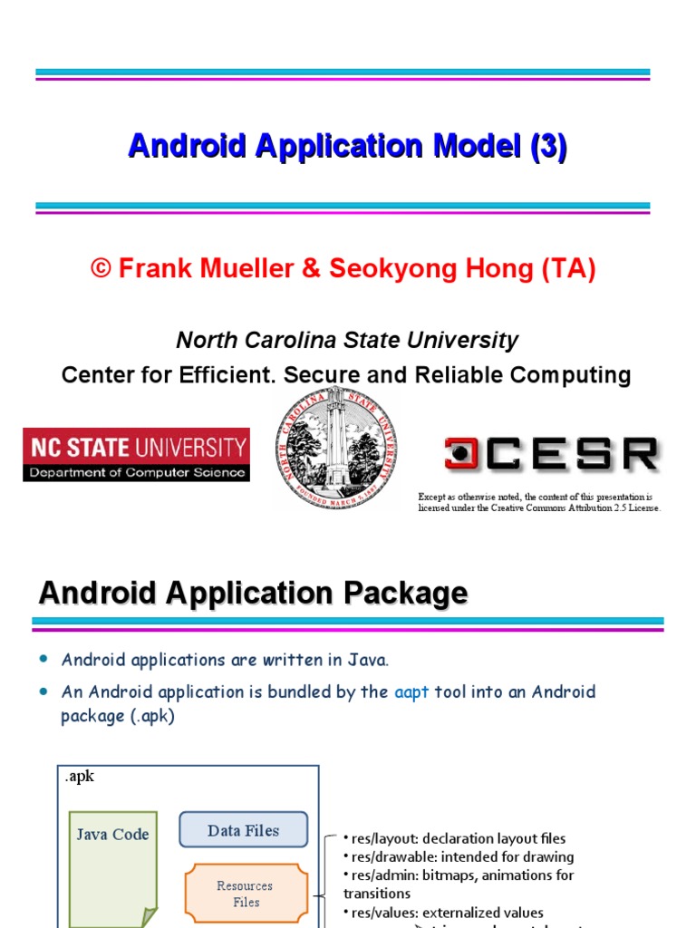 Android Application Model | PDF | Process (Computing) | Creative Commons License
