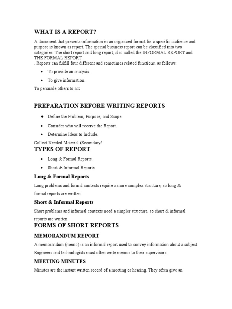 Understanding Report Types and Structure | PDF | Sales | Memorandum