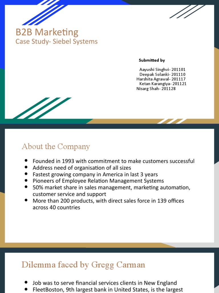 B2B Marketing: Case Study-Siebel Systems | PDF | Sales | Customer Relationship Management