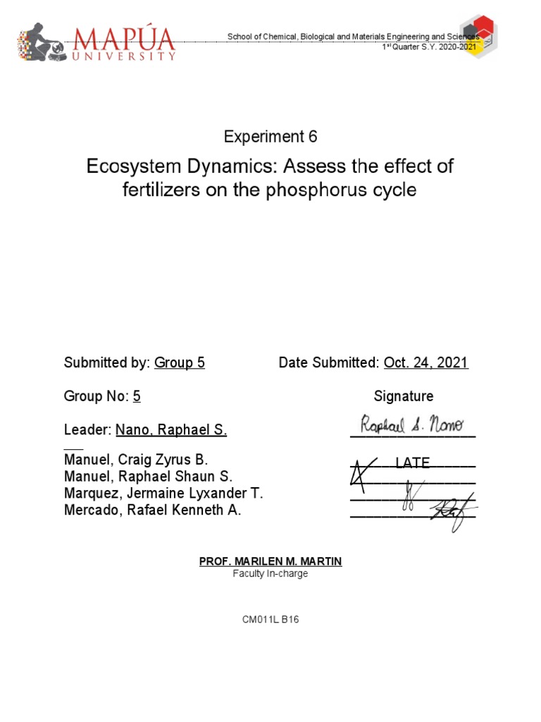 Phosphorus Cycle Experiment Insights | PDF | Soil | Fertilizer