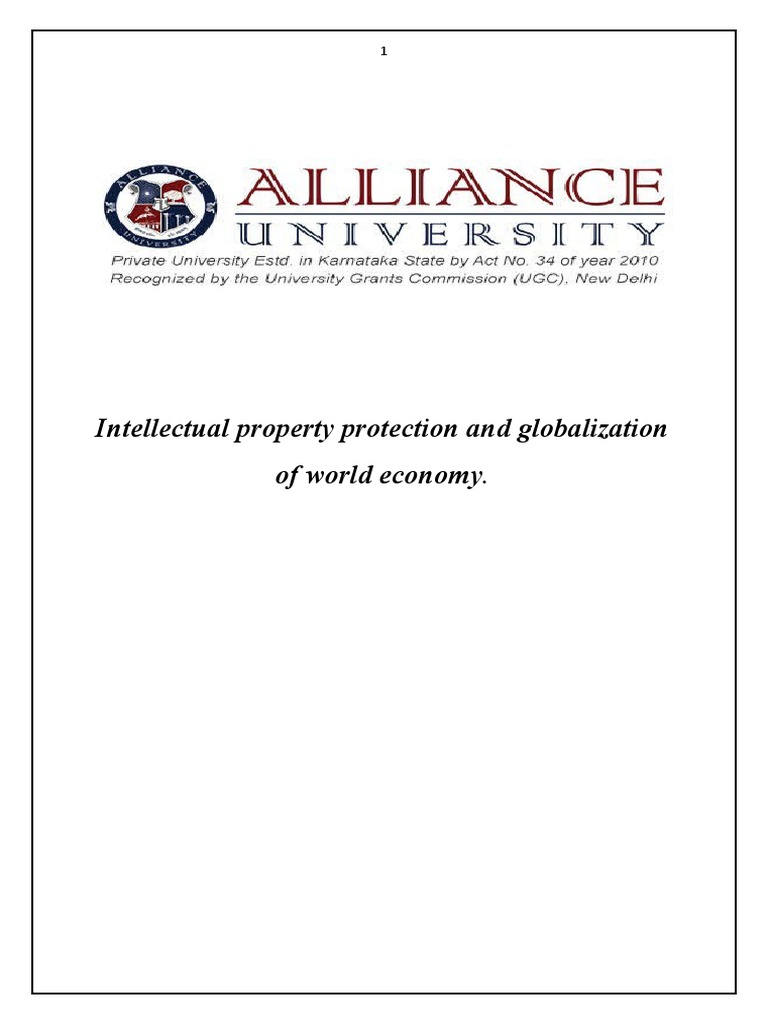Intellectual Property Protection and Globalization of World Economy ...