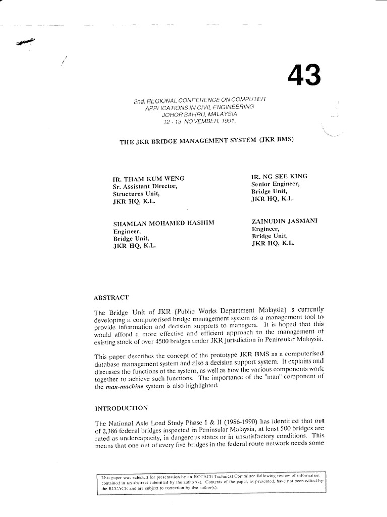 4.the JKR Bridge Management System (JKR BMS) | PDF