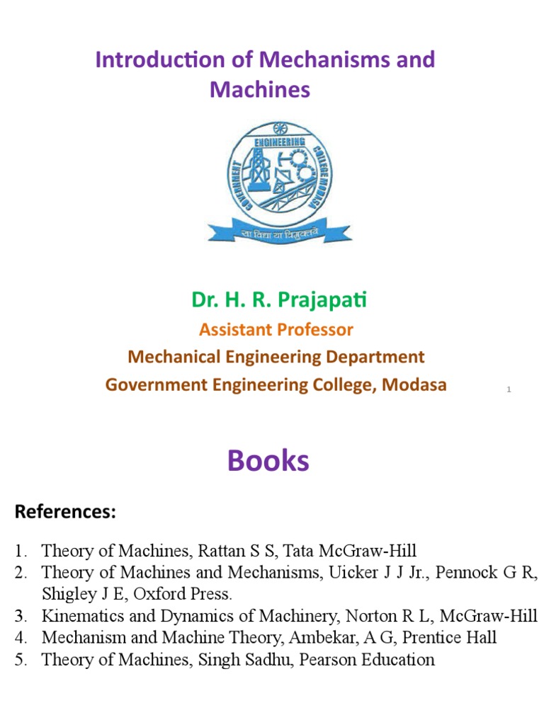 Lecture Note - Introduction of Mechanisms and Machines - CH-1 | PDF ...