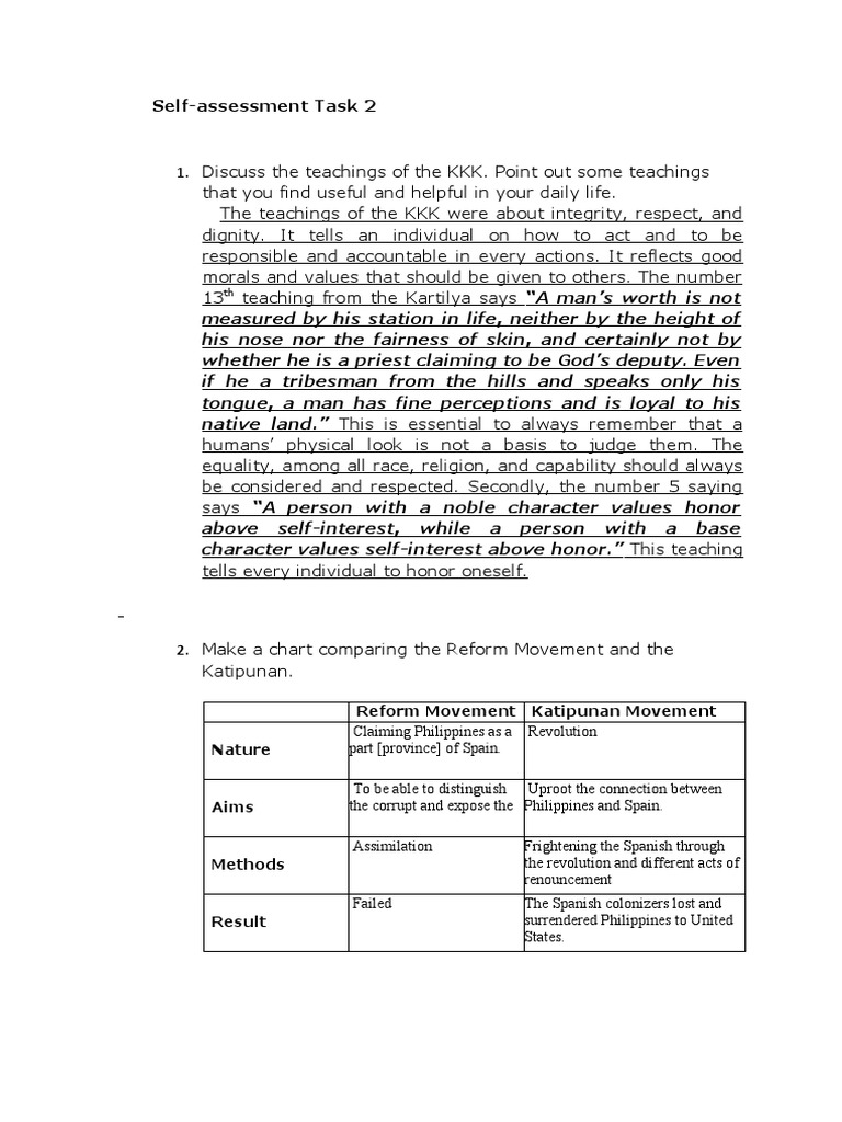 Self Assessment Task 2 | PDF | Philippines | Applied Ethics