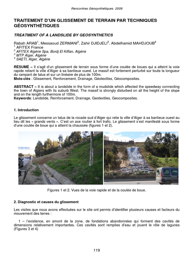 Traitement - de - Glissement de Terrain, Talus | Download Free PDF ...