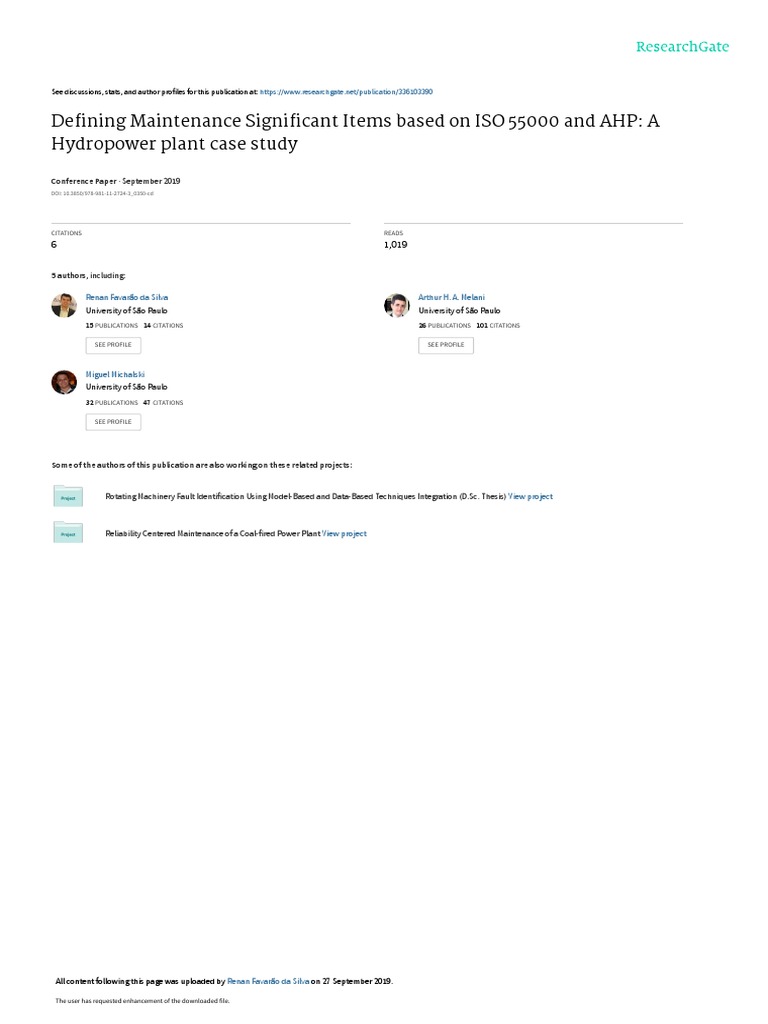 Defining Maintenance Significant Items Based On ISO 55000 and AHP: A ...