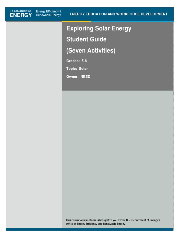 Exploring Solar Energy Student Guide (Seven Activities) | PDF | Solar ...