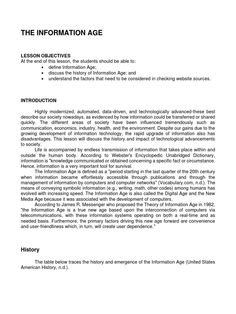 The Information Age | PDF | Personal Computers | Desktop Computer