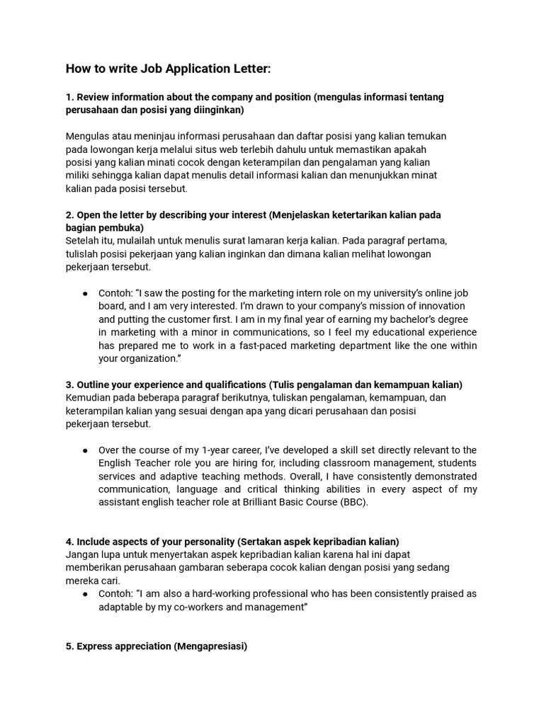 Application Letter 2 | PDF