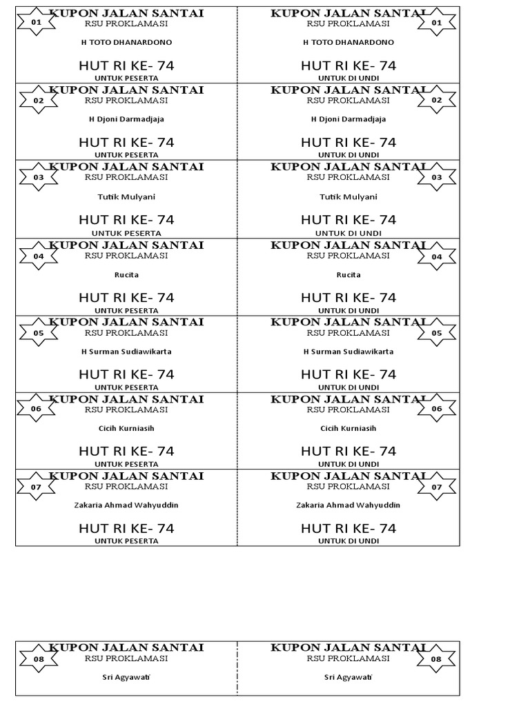 Kupon Jalan Santai 2 | PDF