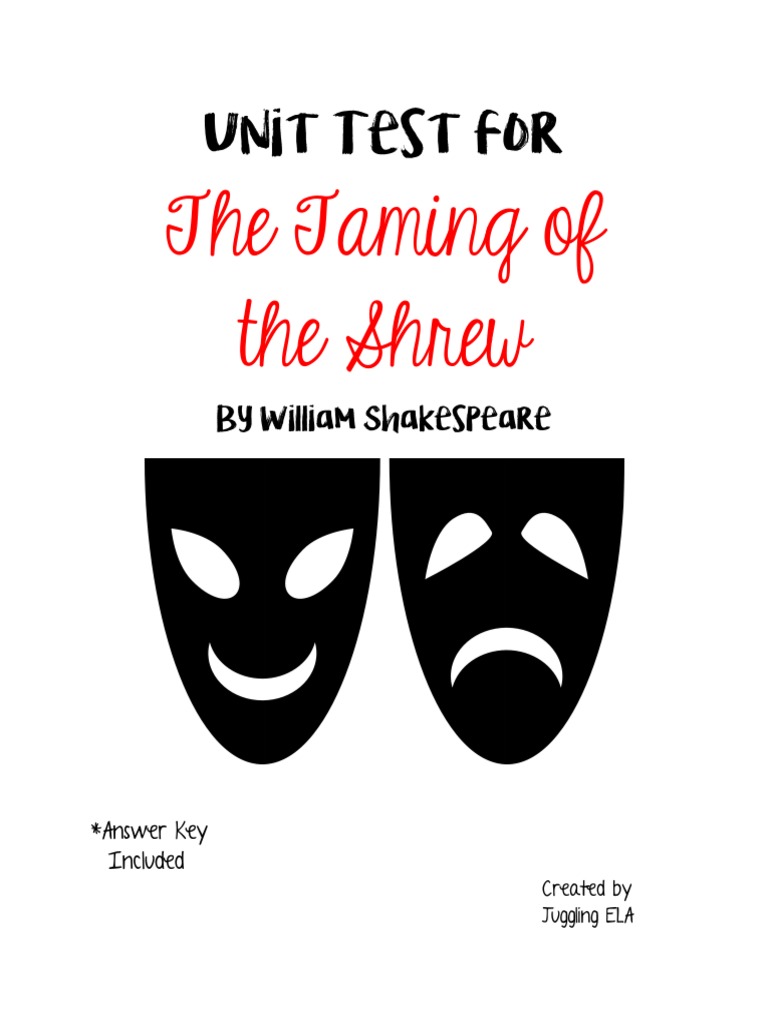 The Taming of The Shrew: Unit Test For | PDF | The Taming Of The Shrew ...