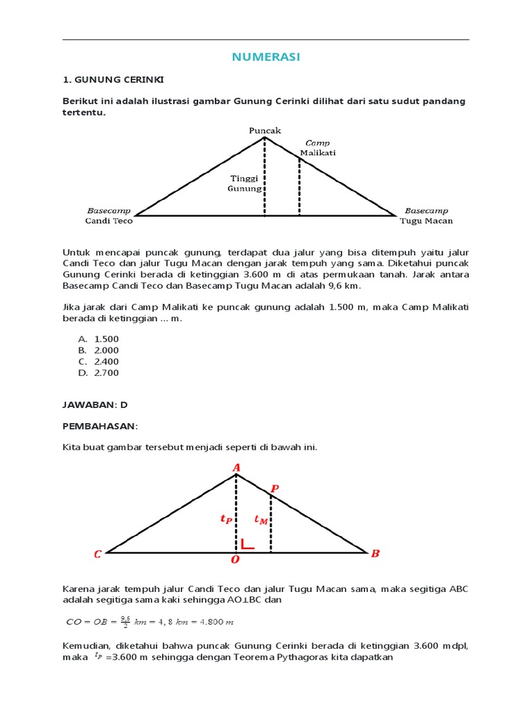 Soal Tentang NUMERASI | PDF | Seni & Disiplin Bahasa