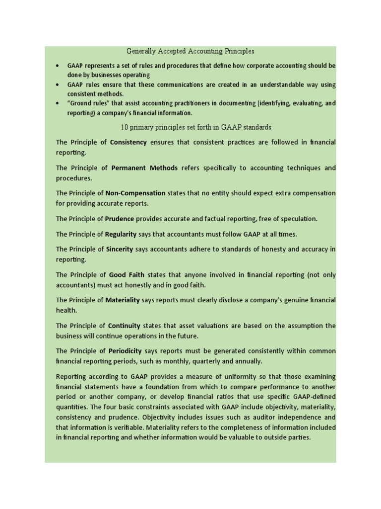 Understanding GAAP and Accounting Principles | PDF | Financial ...
