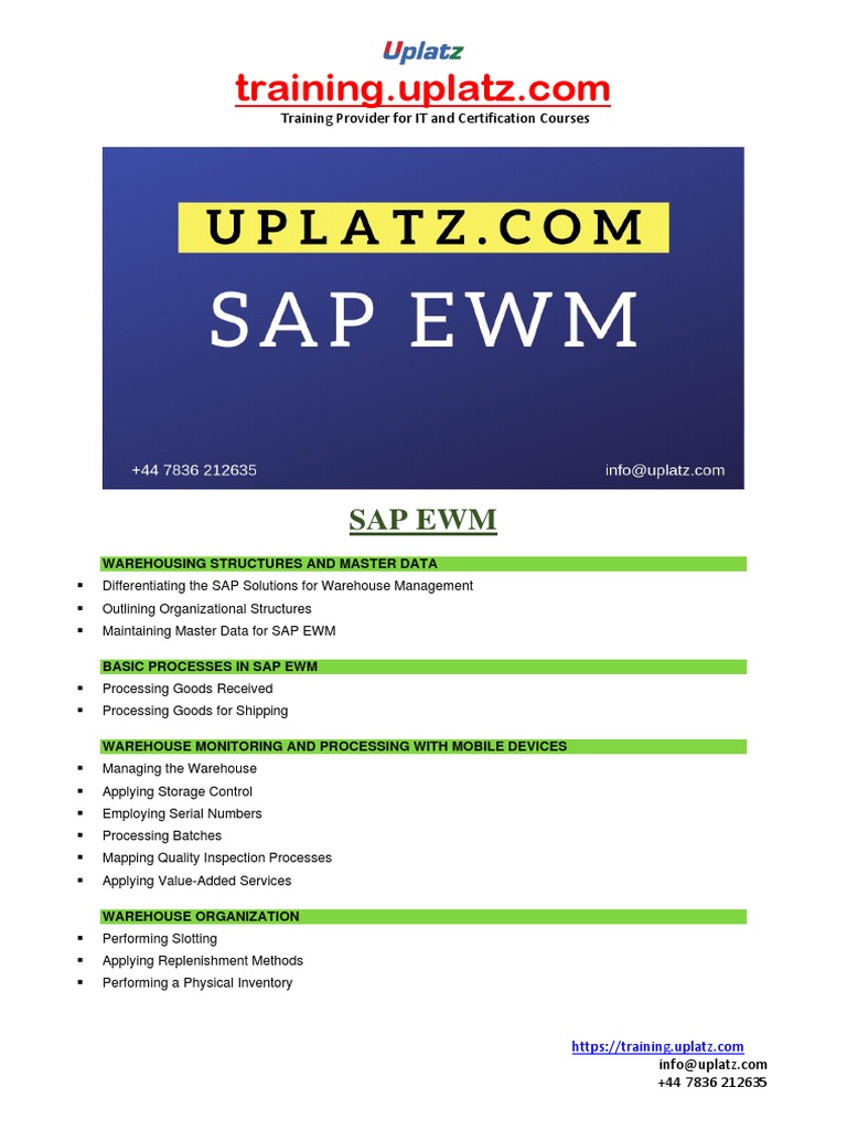 SAP EWM Training and Certification Guide | PDF | Warehouse | Business ...