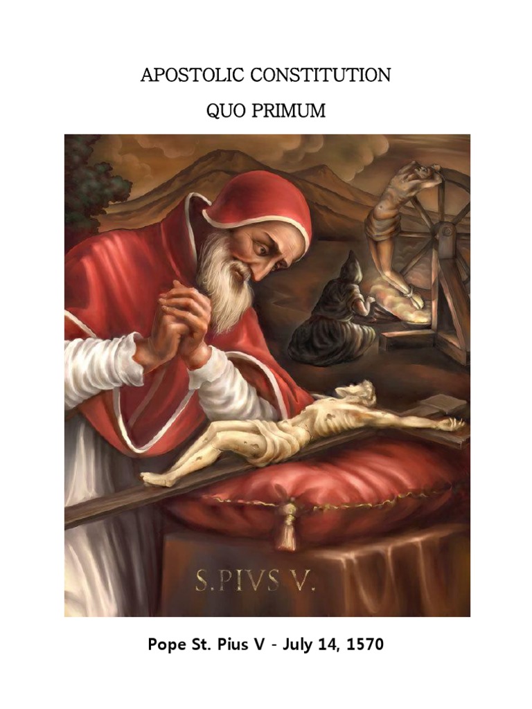 Apostolic Constitution Quo Primum (Saint Pope Pius V) | PDF | Mass ...