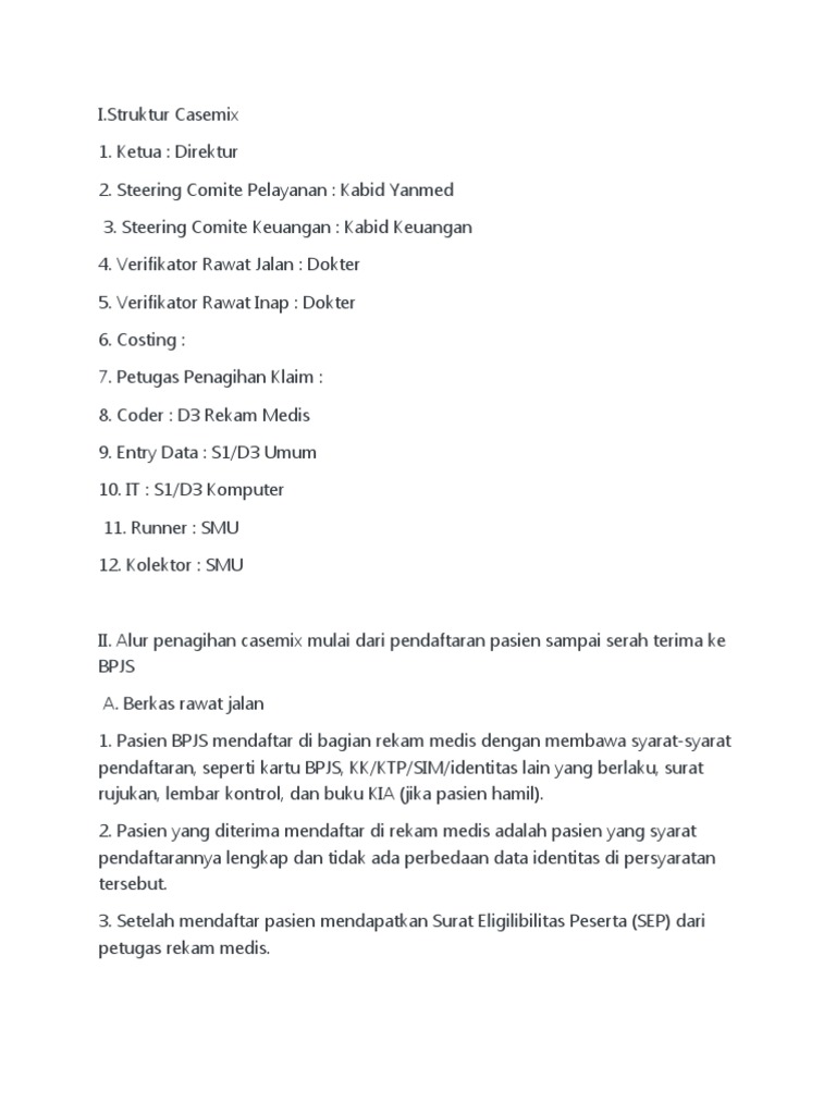 Jobdesk Casemix | PDF