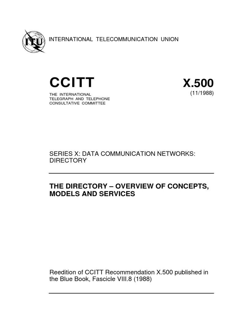 Ccitt: The Directory - Overview of Concepts, Models and Services | PDF ...