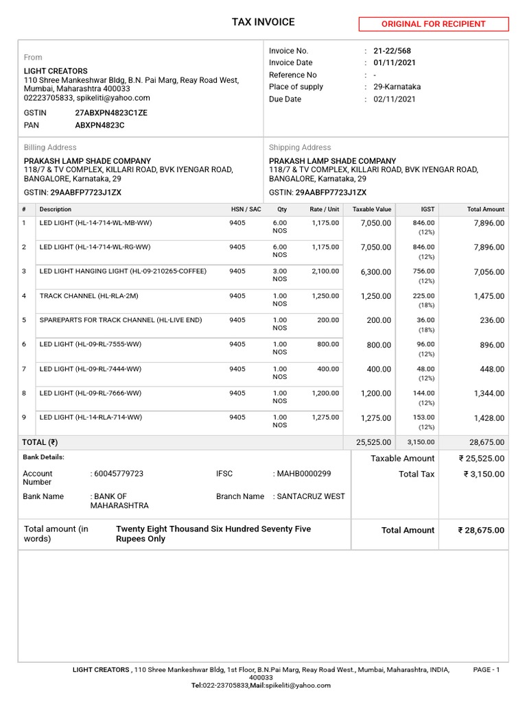 Tax Invoice: Original For Recipient | PDF | Taxes | Government