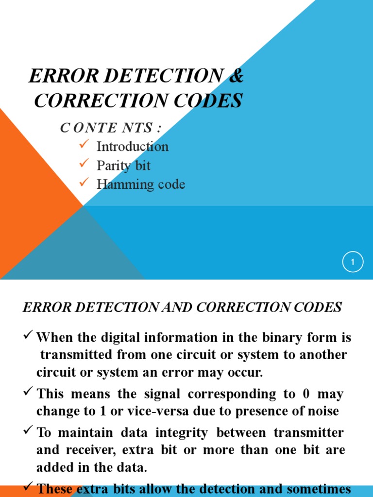 Error Detection & Correction Codes: Contents | PDF | Error Detection And Correction | Bit