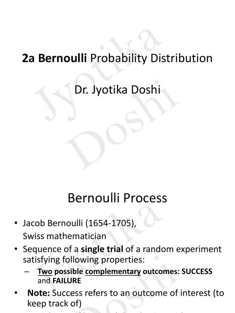 Bernoulli Distribution | PDF