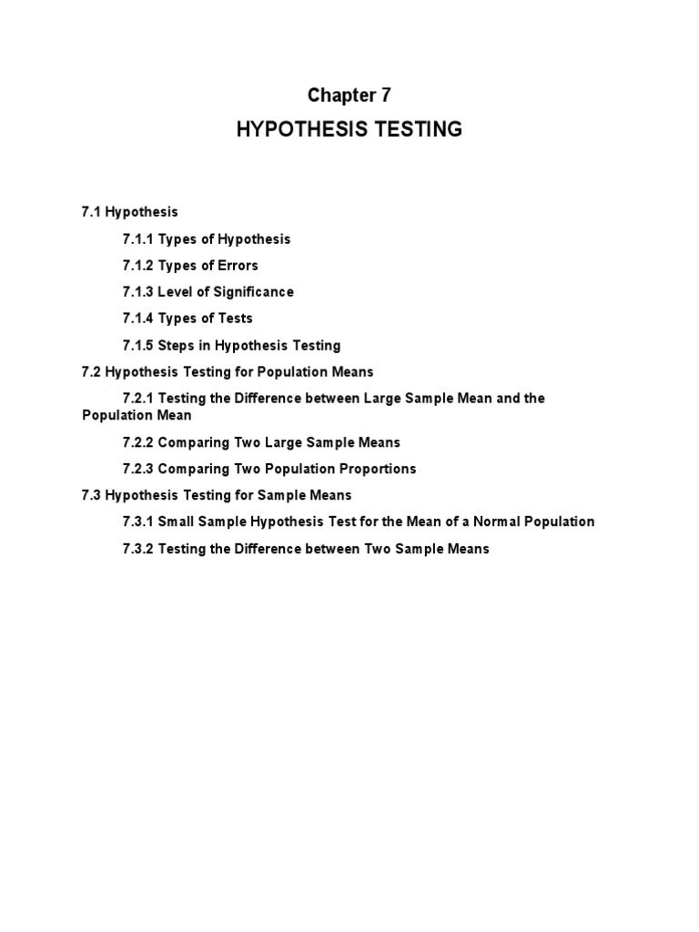 Module 7 Hypothesis Testing | PDF | Statistical Hypothesis Testing ...