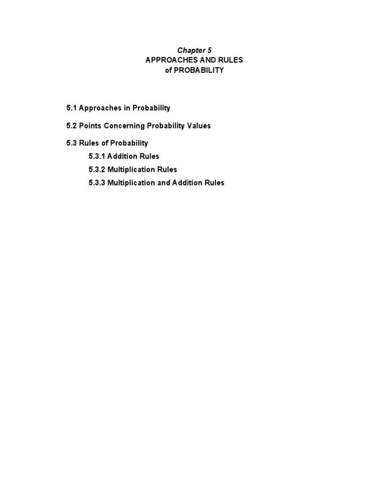 Approaches and Rules of Probability | PDF | Probability | Mathematics